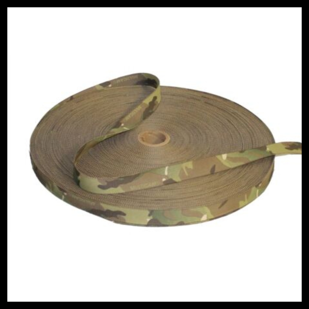 25mm / 1" Double Sided MIL-55301 Mil-Spec Nylon Webbing Multicam With ...